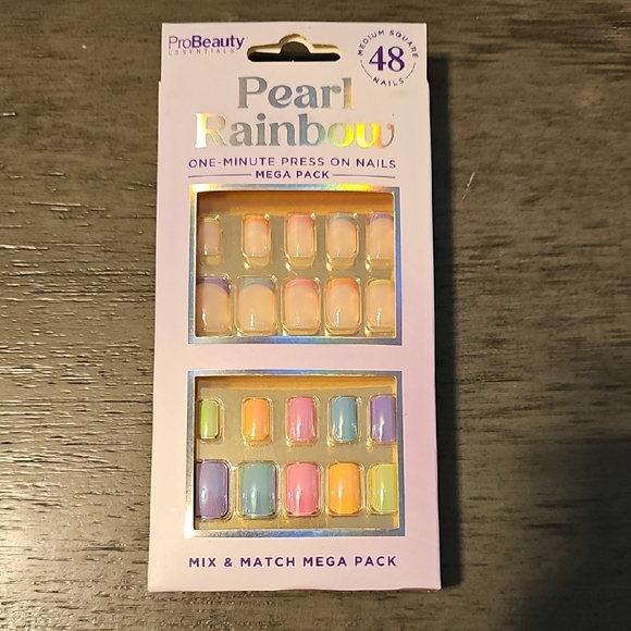 Makeup | Probeauty Pearl Rainbow Press On Nails | Poshmark